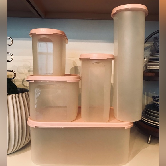 Tupperware | Kitchen | Tupperware Pink Modular Mates 5 Piece Set | Poshmark
